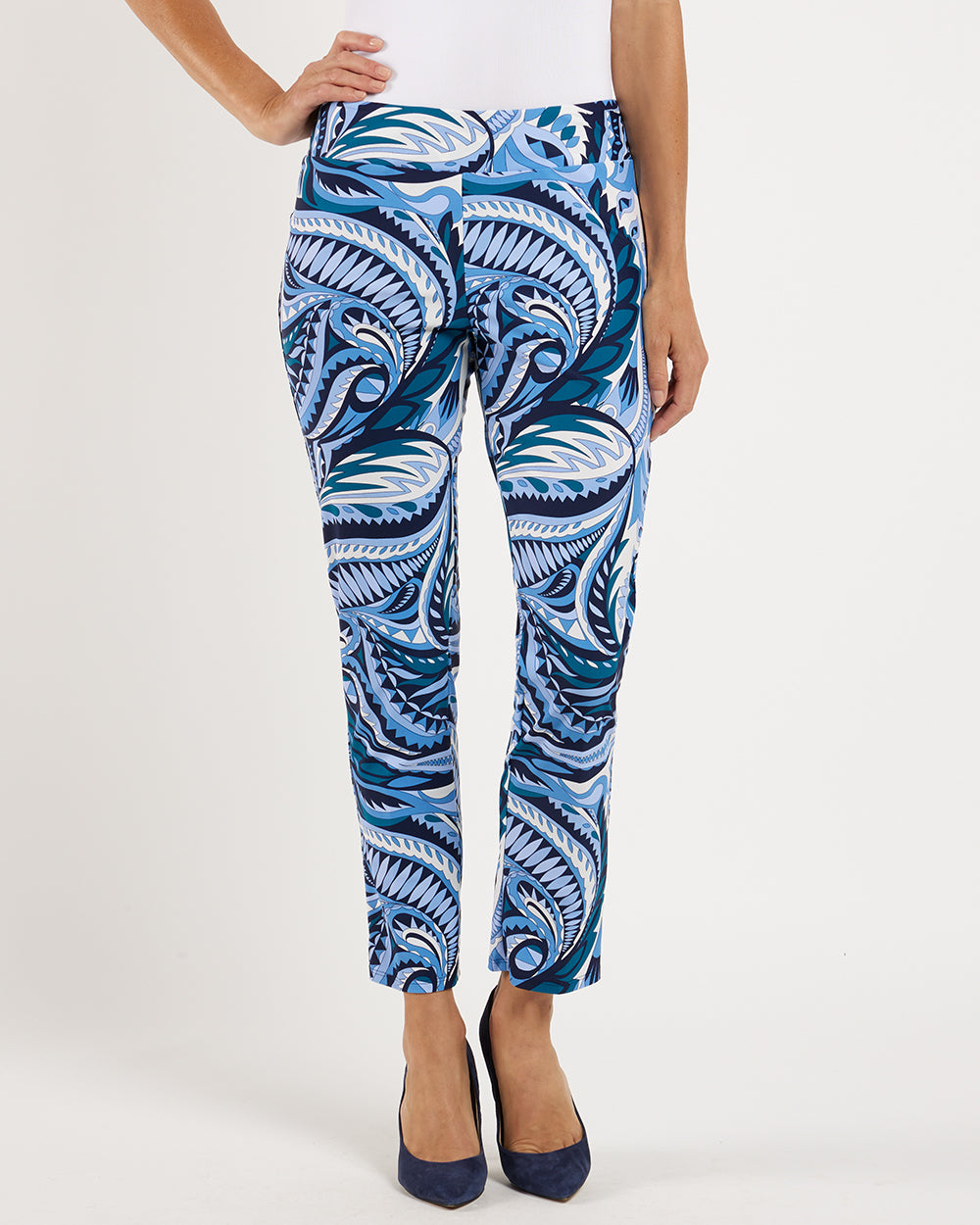 Lucia Pant Jude Cloth in Sundance Paisley Navy Peacock| Jude Connally