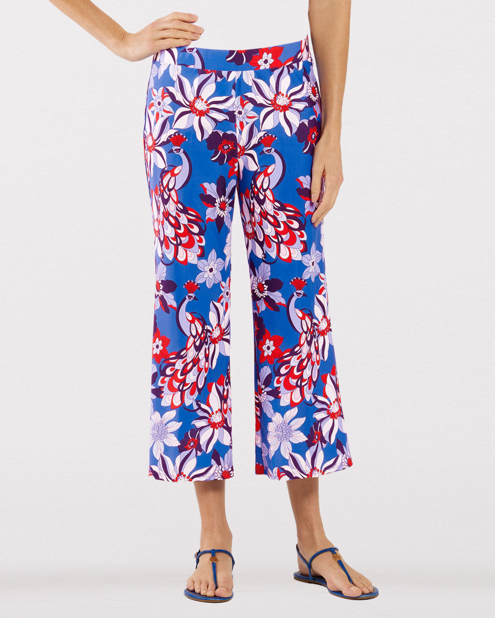 Trixie Cropped Pant Jude Cloth in Twirling Peacock Cobalt| Jude Connally