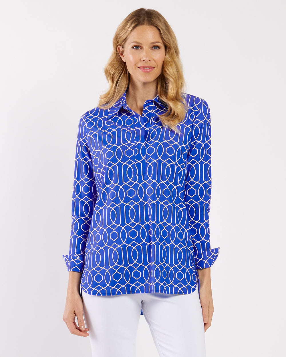 Hadley Top Jude Cloth in Garden Gate Cobalt| Jude Connally