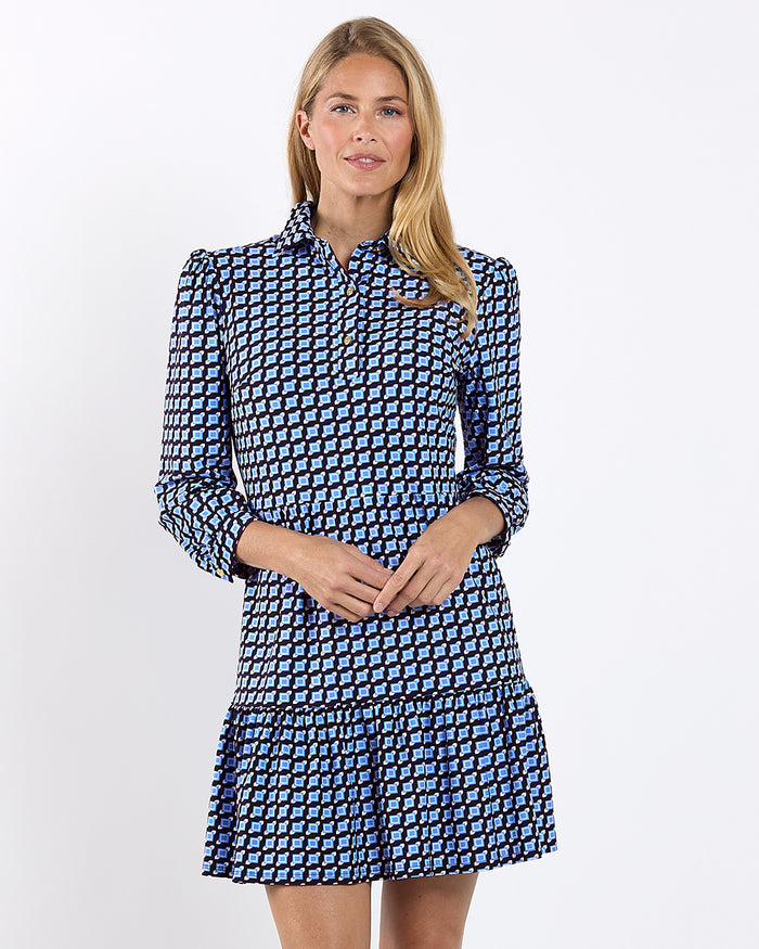 Henley Dress Jude Cloth in Square Dot Navy| Jude Connally