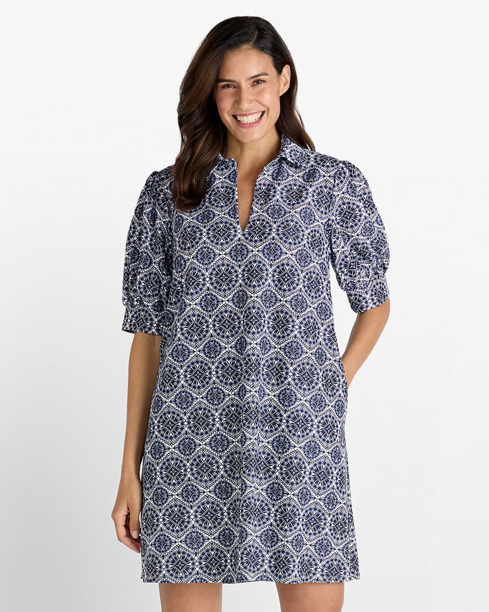 Emerson Dress Jude Cloth in Tribal Medallion Navy| Jude Connally