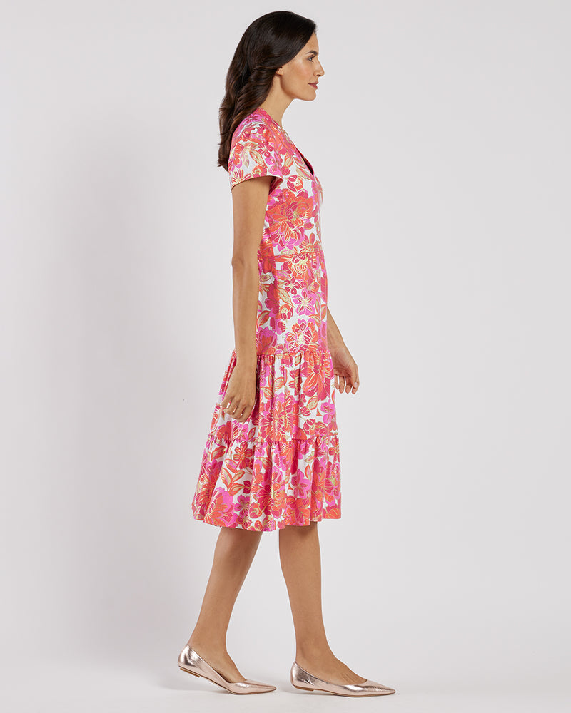 Libby Dress Jude Cloth in Peony Dream White Gold| Jude Connally