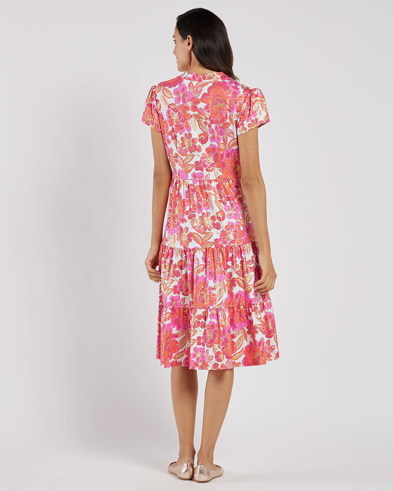 Libby Dress Jude Cloth in Peony Dream White Gold| Jude Connally