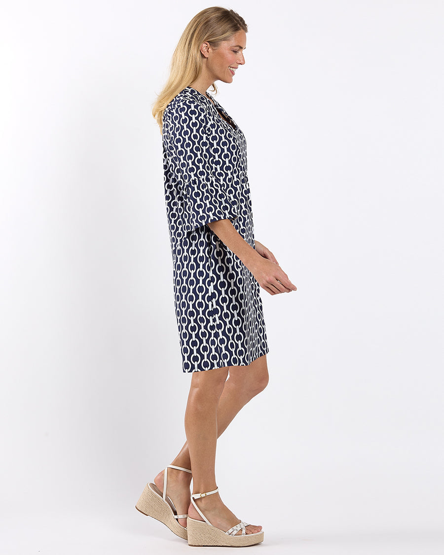 Kerry Dress Jude Cloth in Chains Navy| Jude Connally