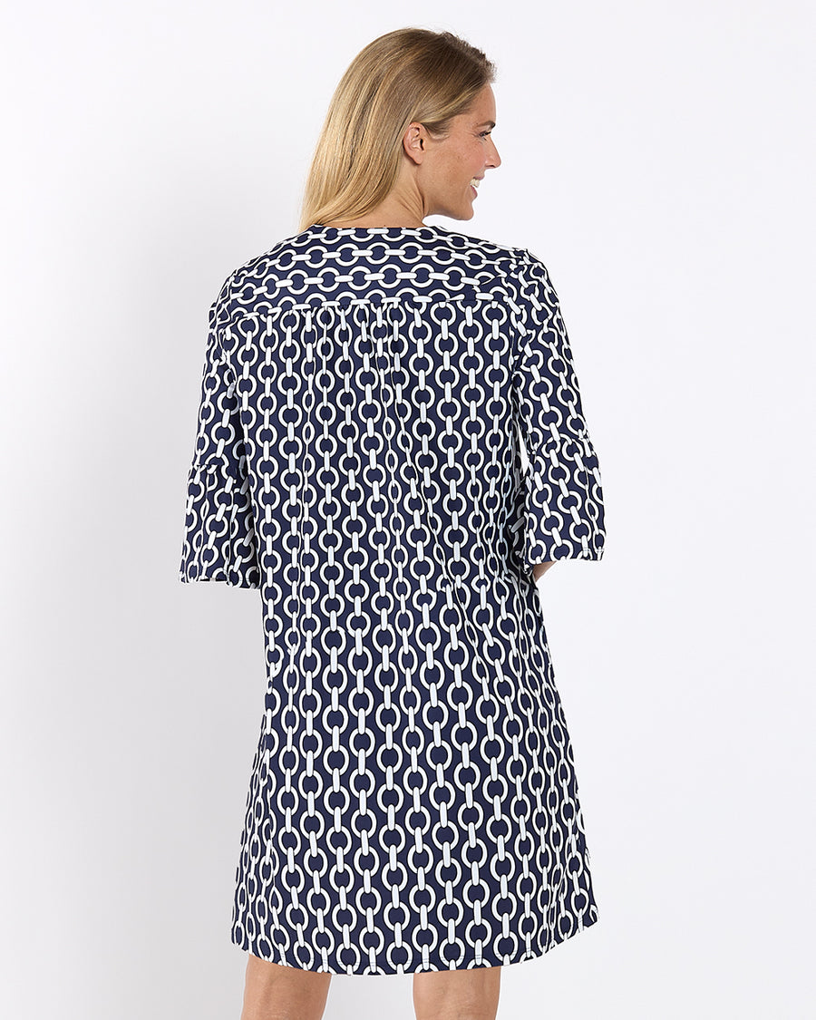 Kerry Dress Jude Cloth in Chains Navy| Jude Connally