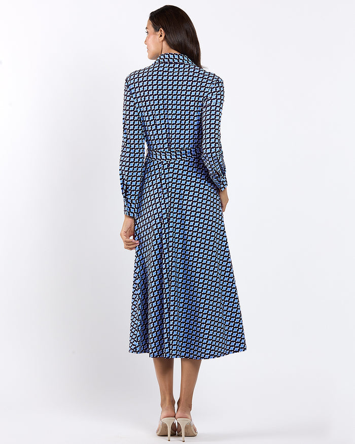 Kitty Dress Jude Cloth in Square Dot Navy| Jude Connally