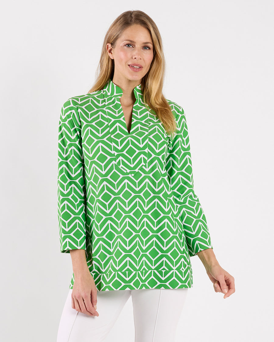 Chris Top Jude Cloth in Sail Geo Grass Green| Jude Connally