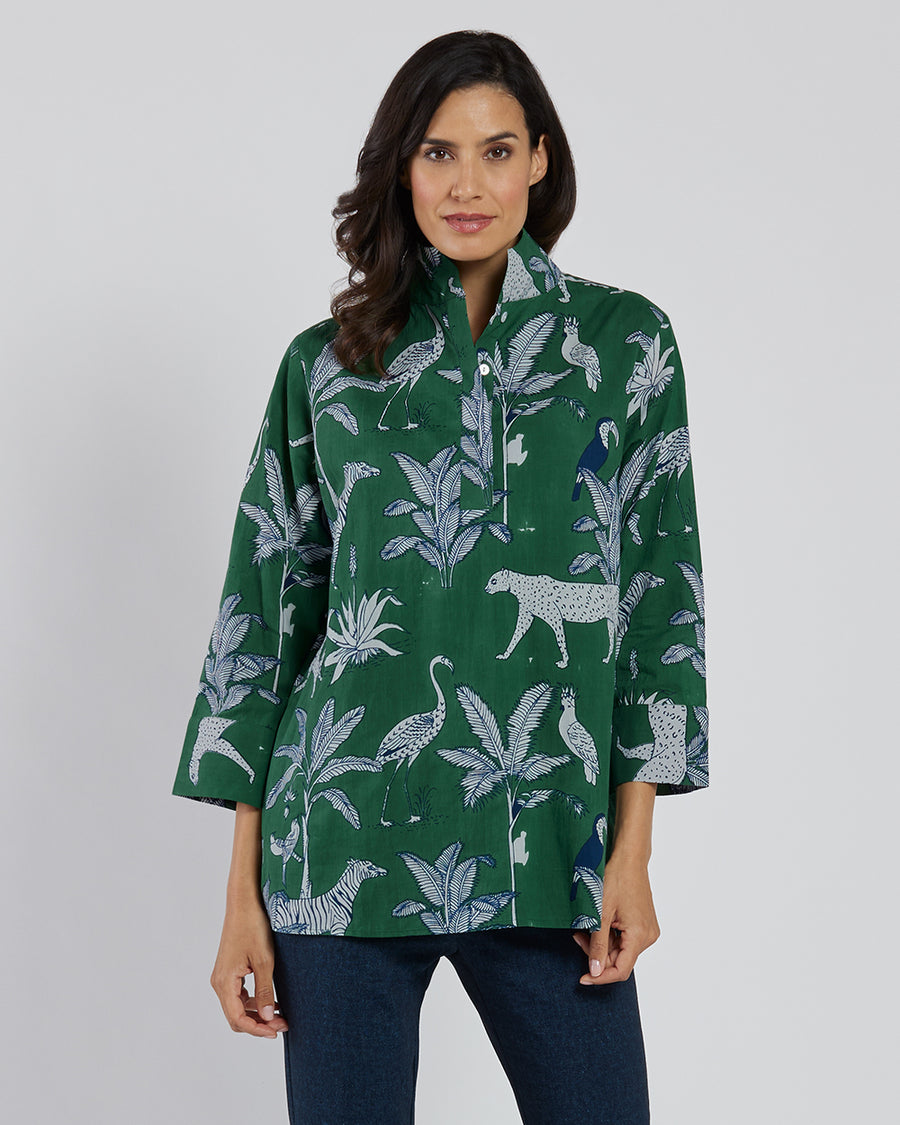 Cricket Top Cotton Voile in Safari Green| Jude Connally